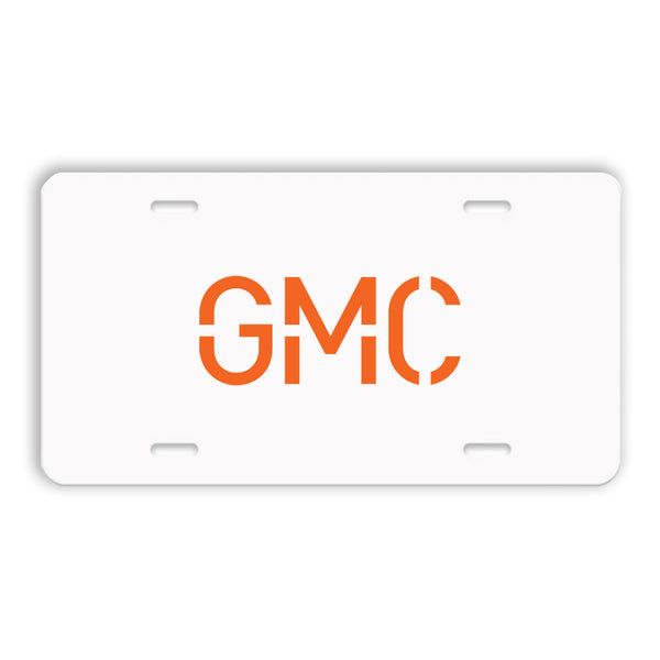 GMC Metal License Plates - White – GMC Network